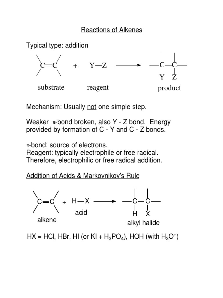 226 Alkene Rxns Lec | PDF | Alkene | Hydrogen