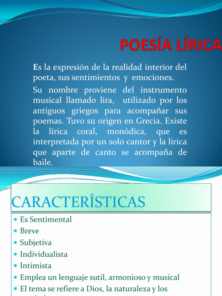 Poesía Lírica | PDF | Rima | Poesía