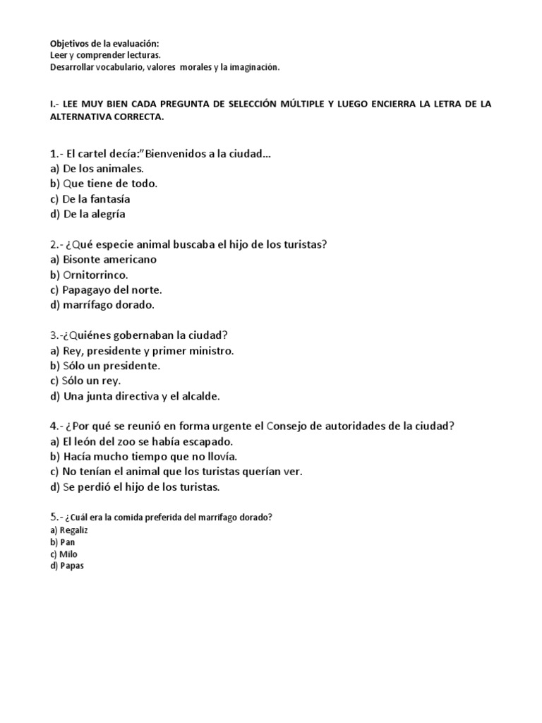Evaluación de Comprensión Lectora y Vocabulario | PDF | Ciencias ...