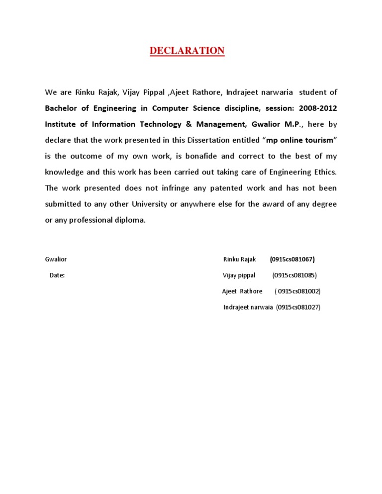 Declaration | PDF