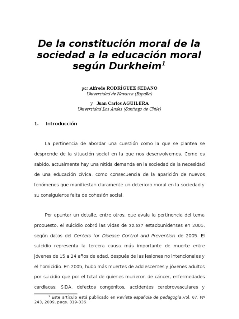 Durkheim La Conciencia Moral | PDF | Emile Durkheim | Moralidad