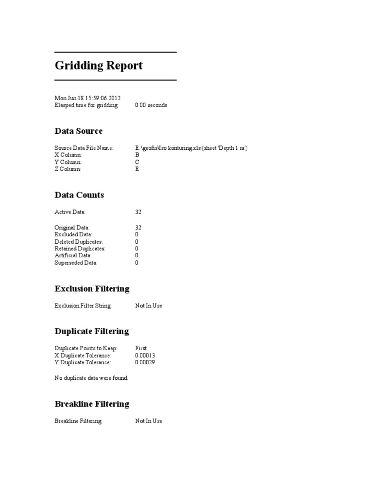 Gridding Report - : Data Source | PDF | Teaching Methods & Materials | Computers