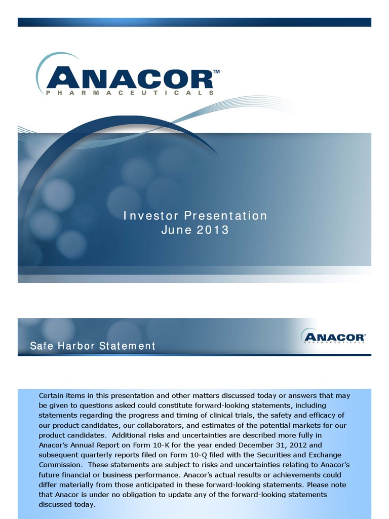 Anacor Investor Presentation June 2013 (Compatibility Mode) | PDF ...