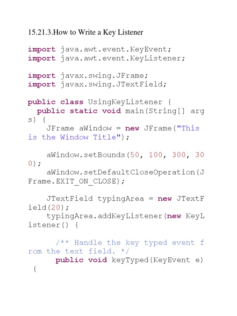 DDOOCP Key Listen | PDF | Computer Keyboard | Class (Computer Programming) DDOOCP Key Listen | PDF | Computer Keyboard | Class (Computer Programming)
