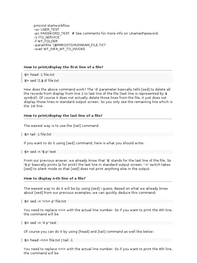How To Print/display The First Line of A File? | Download Free PDF | Command Line Interface ...
