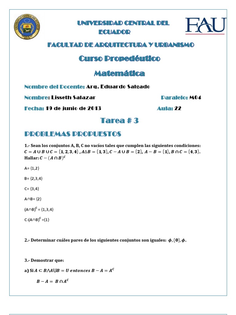 Ejercicios Resueltos de Fundamentos de Matematica | PDF | Álgebra ...