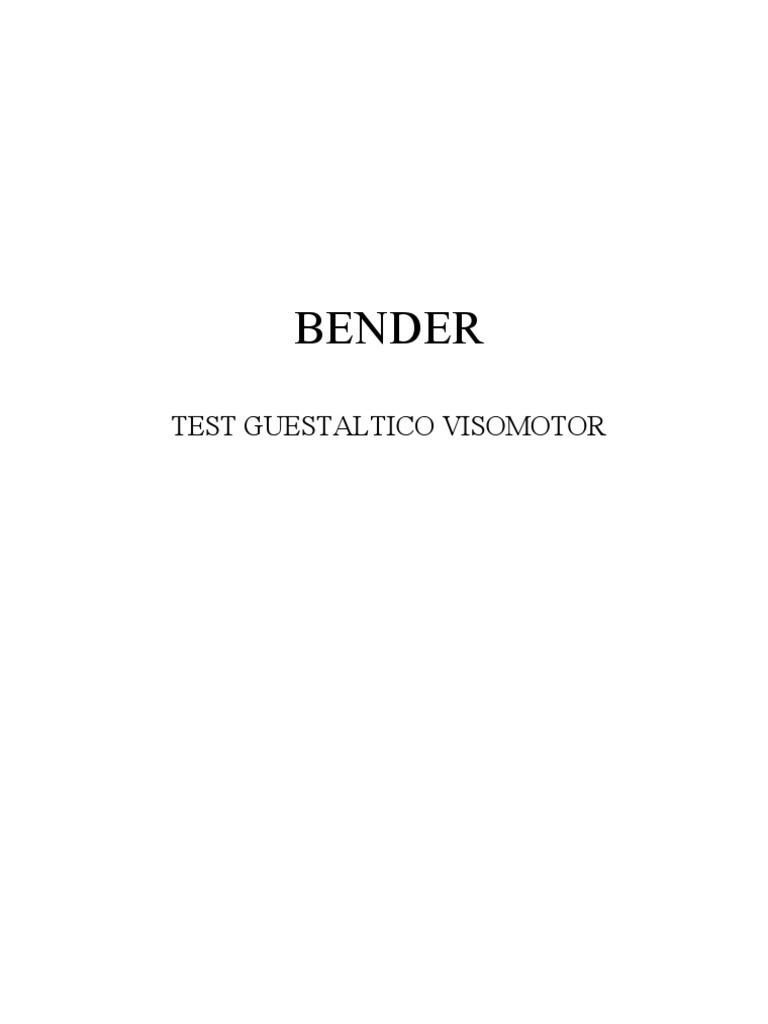 Interpretación del Test de Bender en Adultos | PDF | Enfermedades y ...