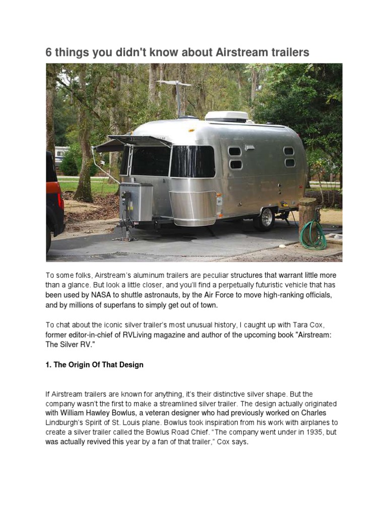 6 Little Known Facts About the Iconic Airstream Trailer: From Its ...