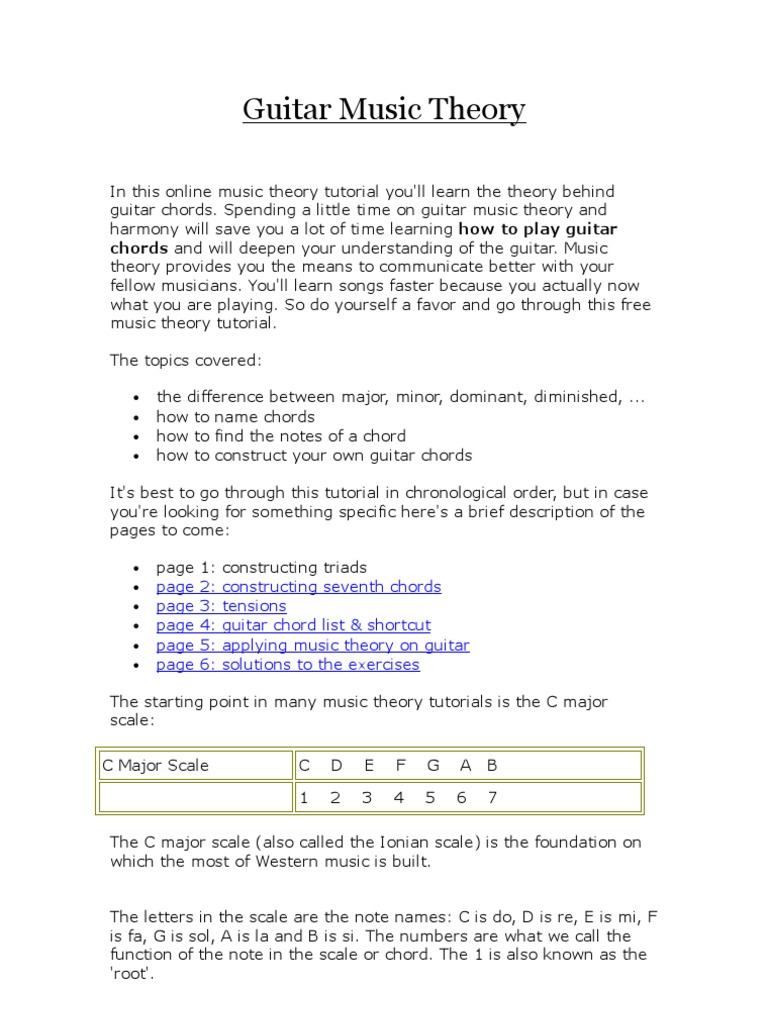 Guitar Music Theory | PDF | Chord (Music) | Music Theory