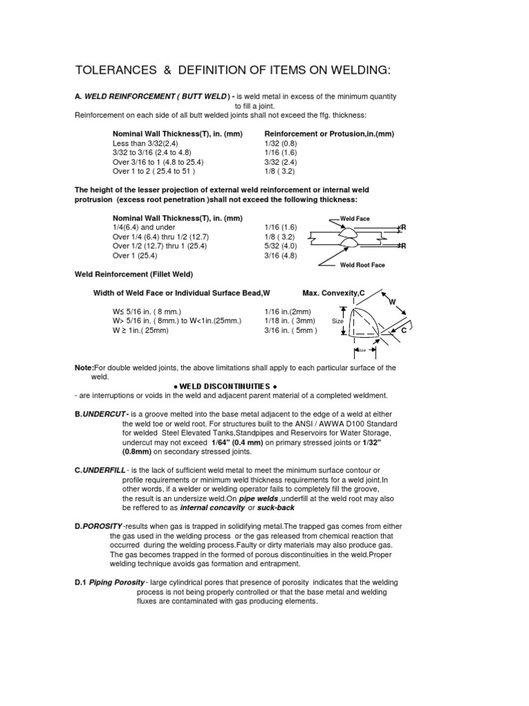 Welding Tolerances | Welding | Fracture