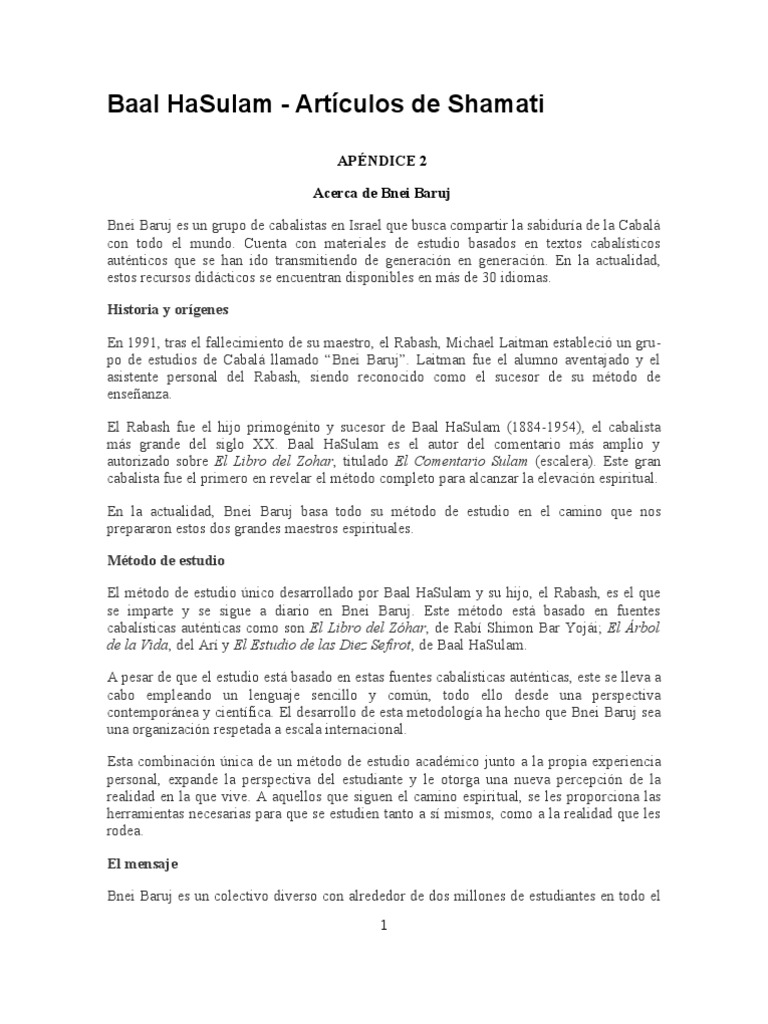 Baal HaSulam | PDF | Kábala | Método científico