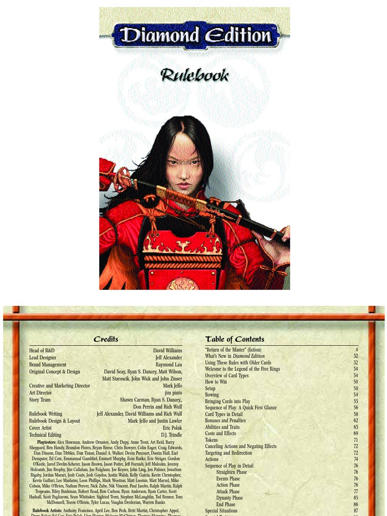 L5R CCG - 4 Diamond Edition Rulebook | PDF