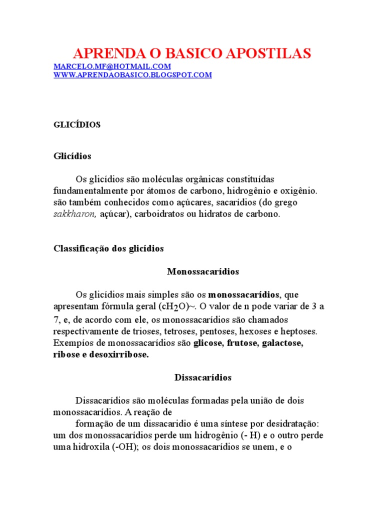 Glicídios | PDF | Carboidratos | Organismos