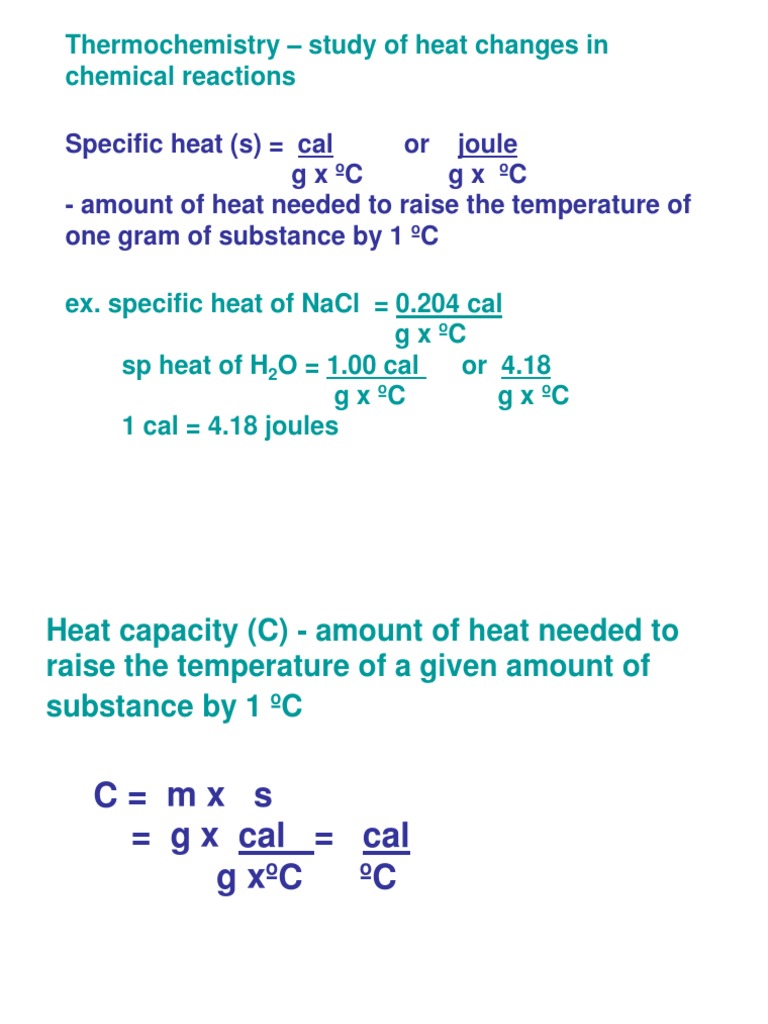 Thermochemistry Calculations: Determining Heat Changes in Chemical ...