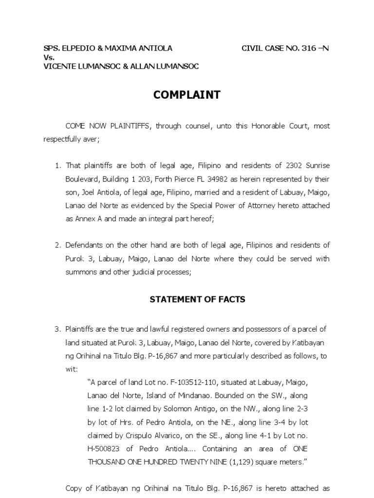 Complaint Sample | Joint And Several Liability | Lawsuit