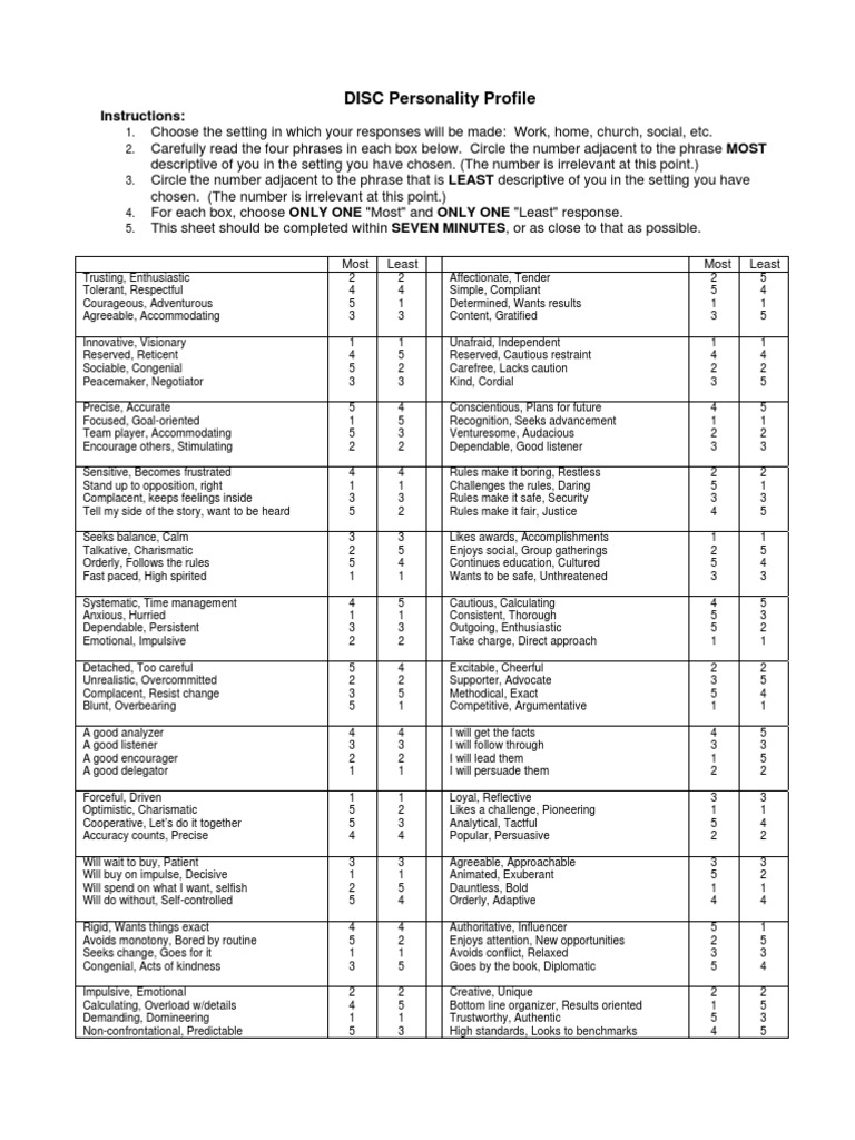 Disc Personality Profile | PDF | Evangelism | Wisdom