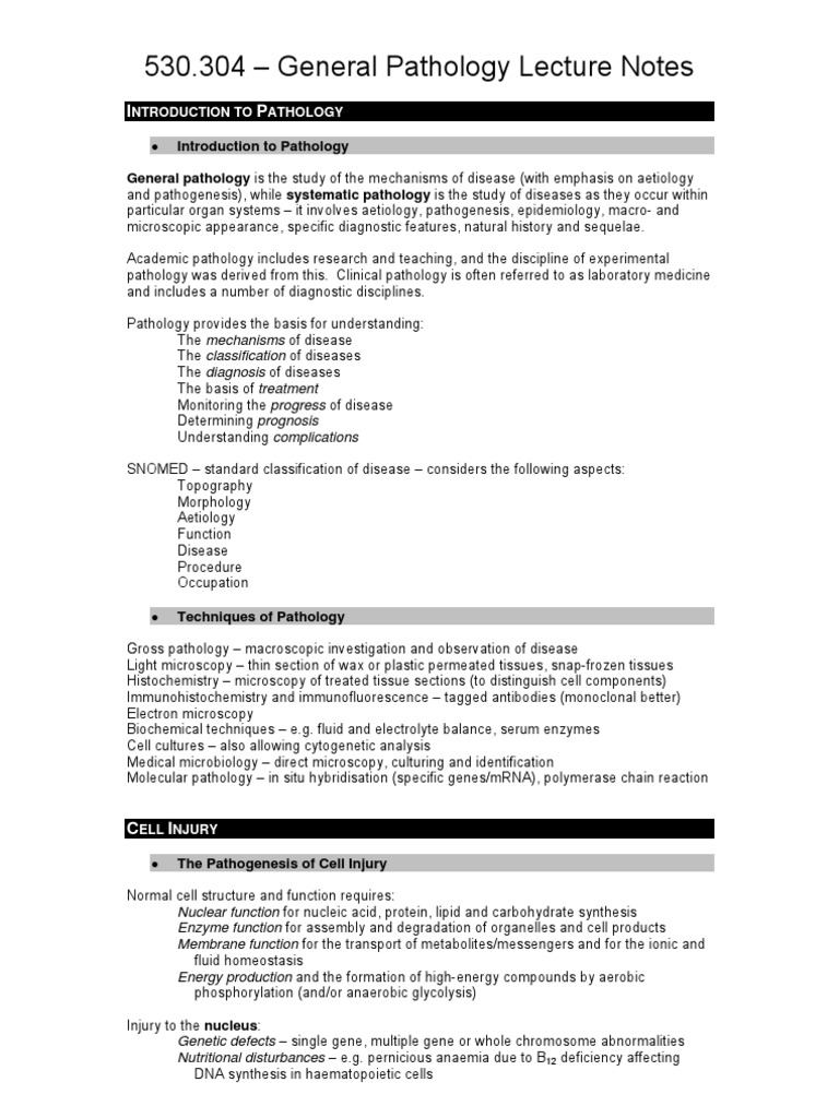 General Pathology Notes | PDF | Inflammation | Atherosclerosis