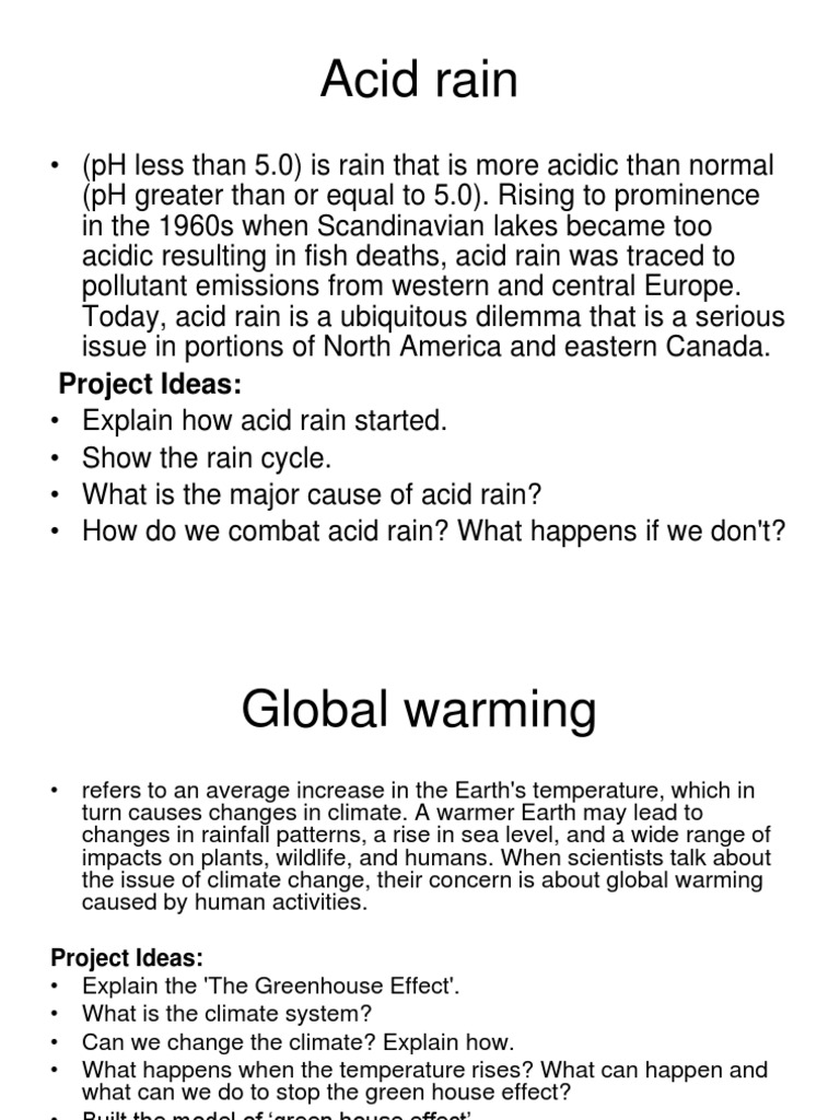 Acid Rain Projek | Rain | Global Warming