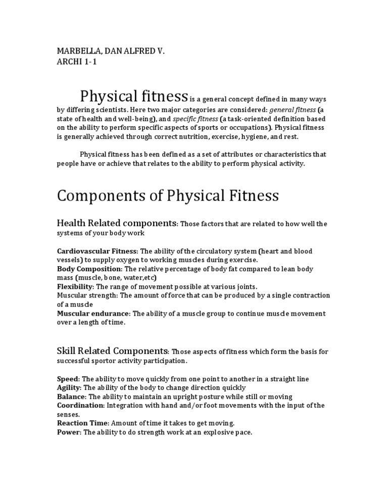Physical Fitness | PDF