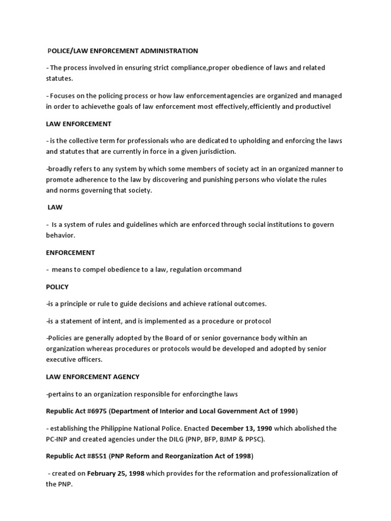 Police Administration Overview | PDF