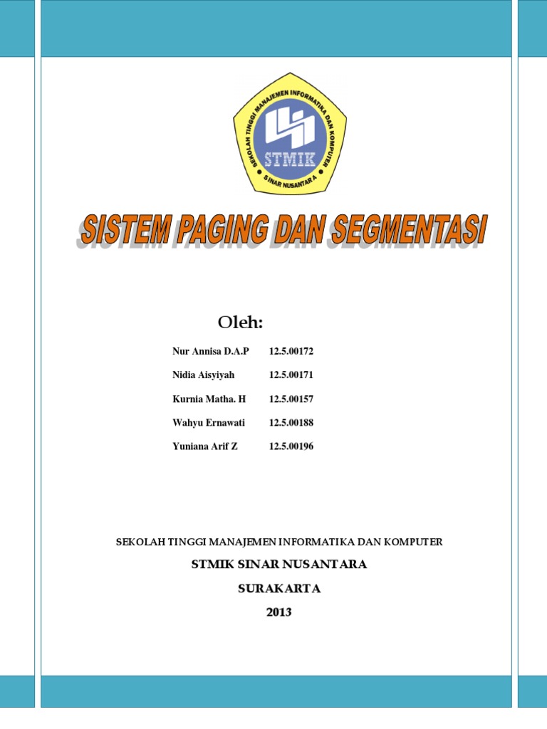 System Paging Dan Segmentasi | PDF | Metode & Bahan Ajar | Komputer