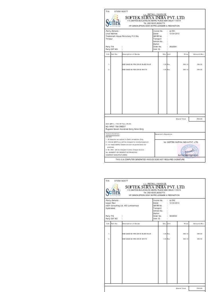 ShopClues Invoices April | PDF | Invoice | Cheque