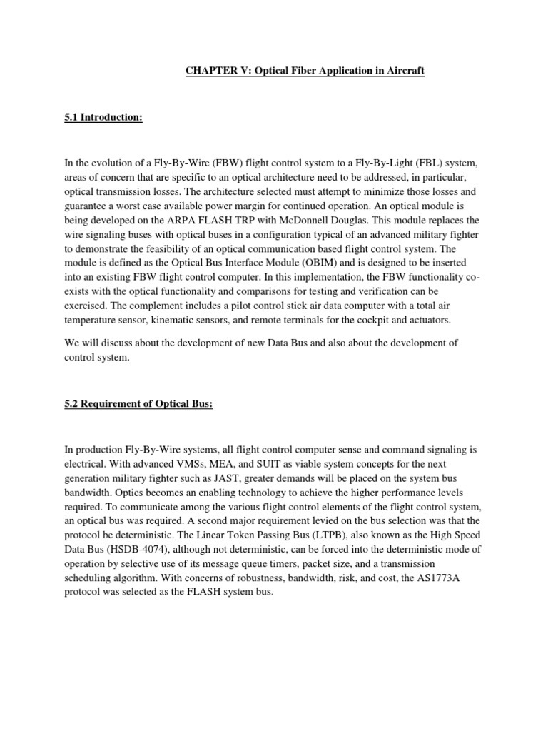 Optical Fiber Application in Fly-by-Light | PDF | Aircraft Flight ...