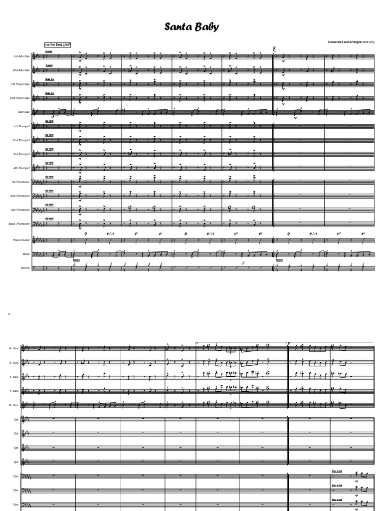 Santa Baby - FULL Big Band - Amy | PDF | Saxophone | Trombone