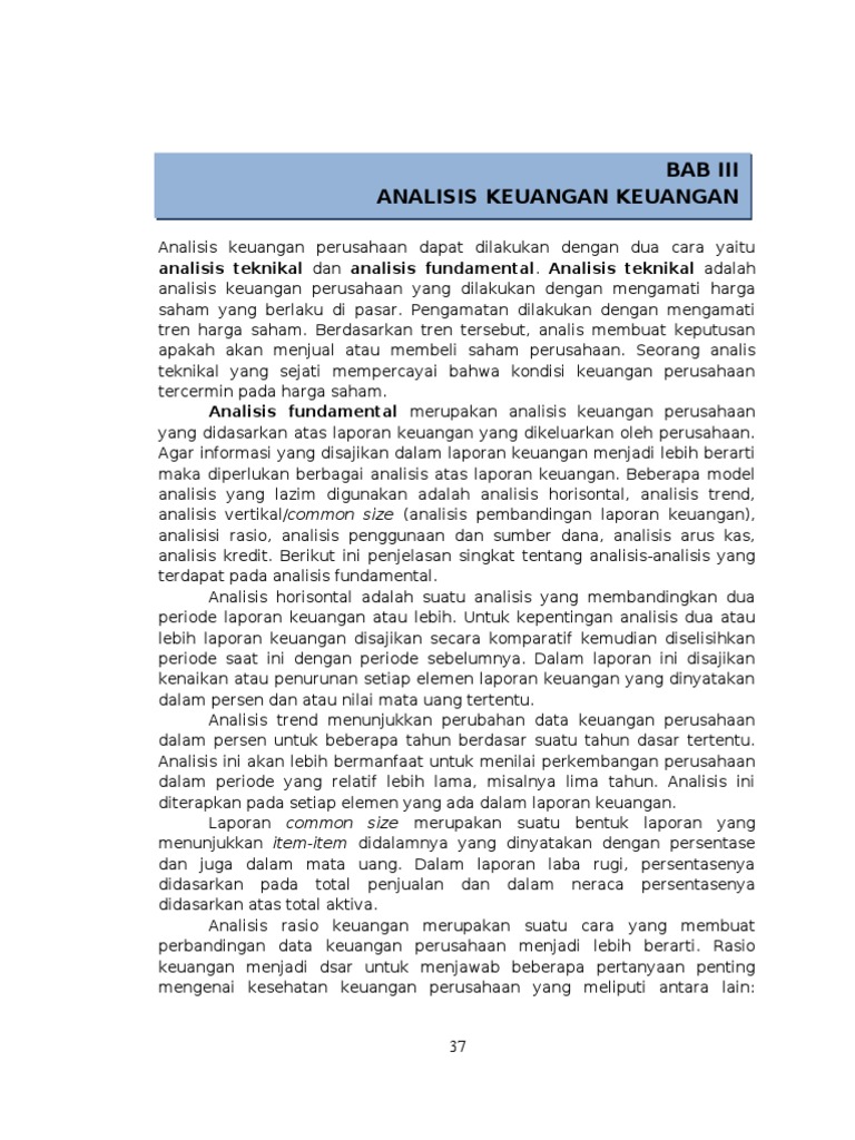 Bab III Alk Analisis Laporan Keuangan | PDF | Pengelolaan Keuangan & Uang