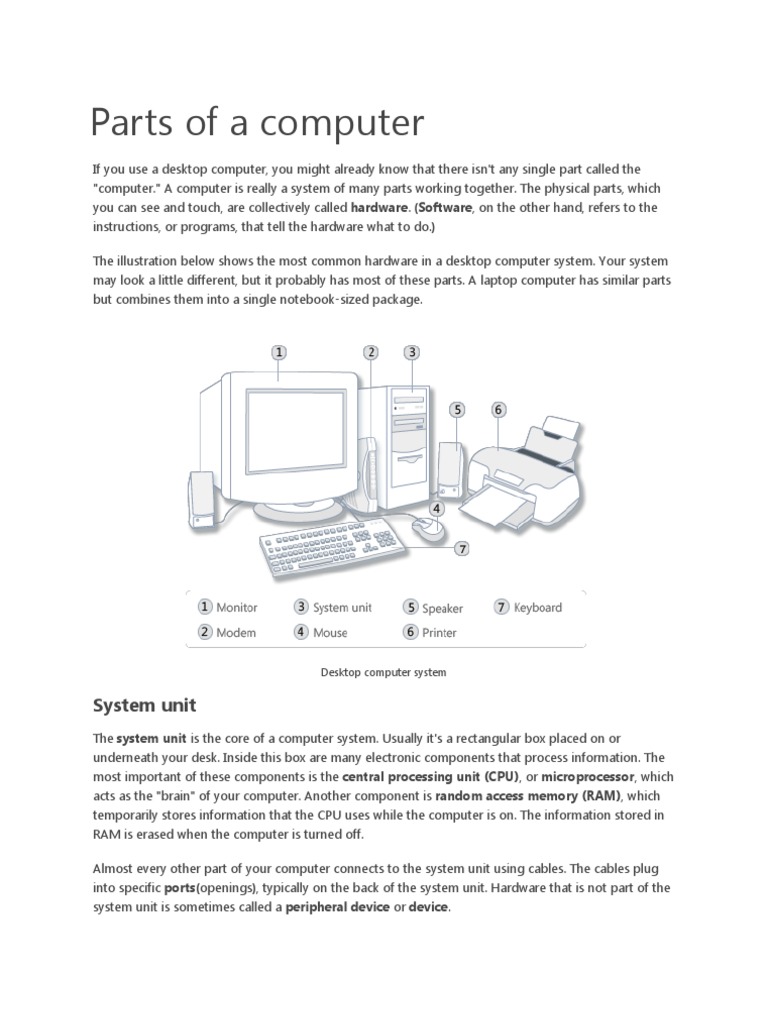 Parts of Computer | PDF | Disk Storage | Floppy Disk