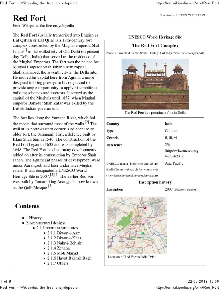 Red Fort | PDF | Mughal Empire