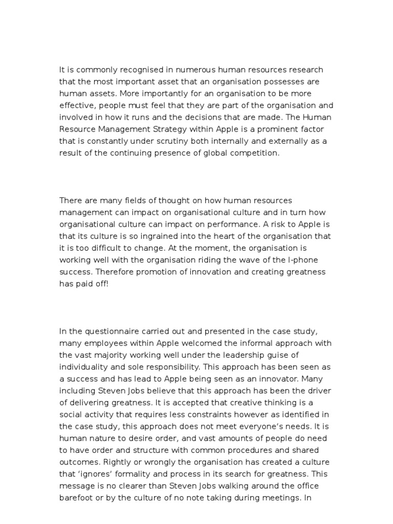 Apple Organizational Analyze | PDF | Organizational Culture | Leadership