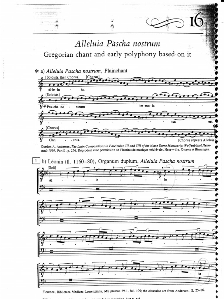 Léonin's Alleluia Pascha Nostrum | PDF | Christian Worship And Liturgy ...