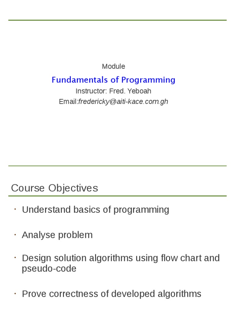 Fundamentals Of Programming Pdf Computer Programming Compiler