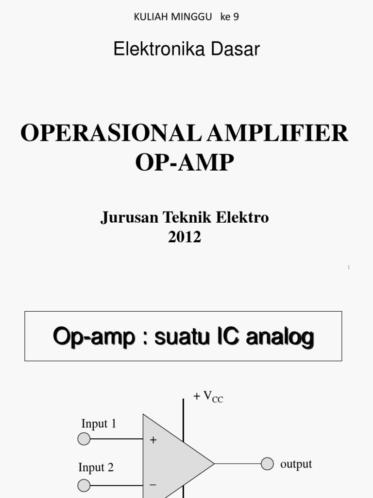 Dasar Opamp Pdf Operational Amplifier Amplifier
