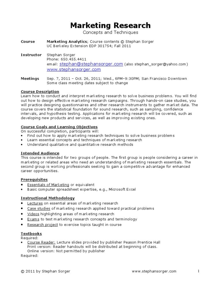 Marketing Research | PDF | Marketing Research | Evaluation Methods