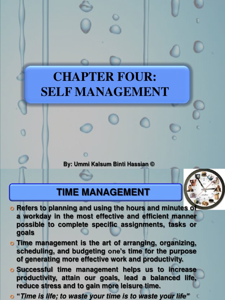 Chapter 4-Self Management | PDF | Stress (Biology) | Emotional Intelligence