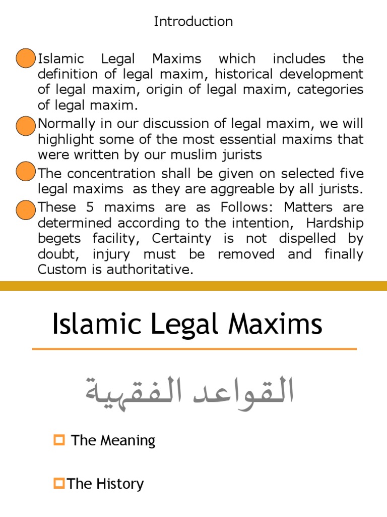 Islamic Legal Maxims | PDF | Sharia | Hadith