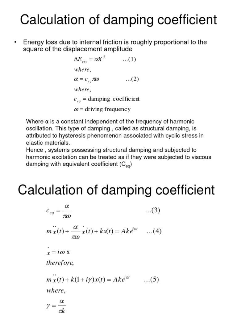 Structural Damping Coefficient Calculation | PDF