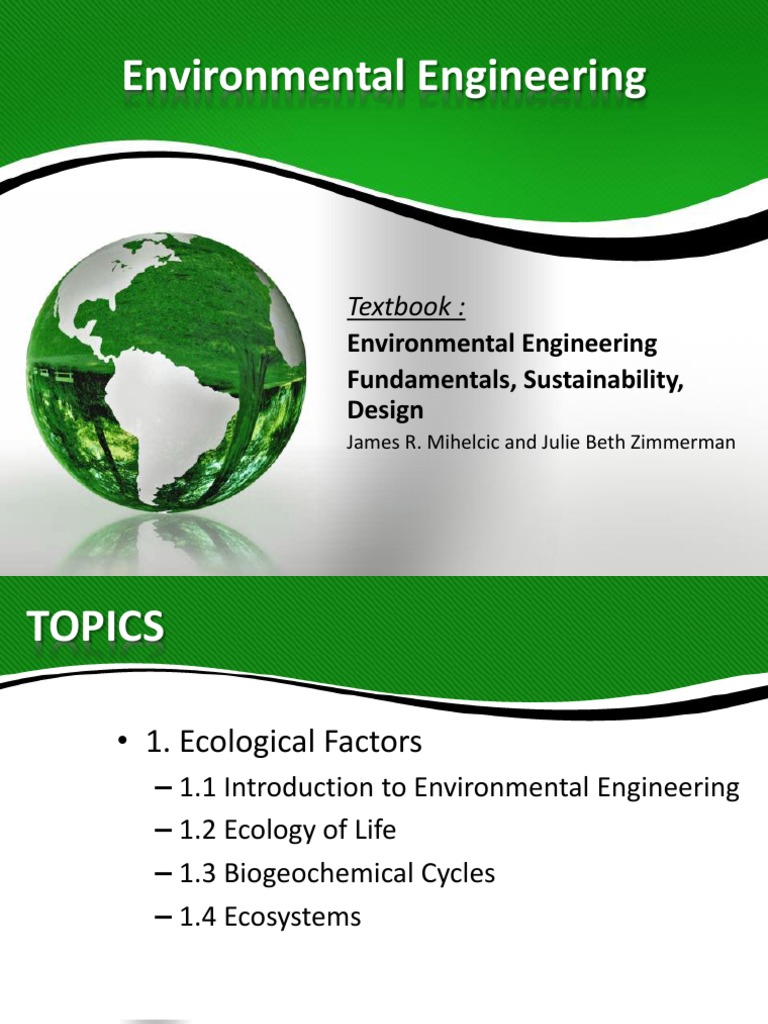INTRODUCTION TO ENVIRONMENTAL ENGINEERING | Water Resources ...