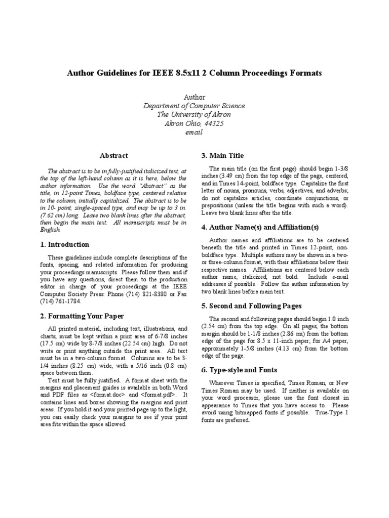 Ieee 2 Column Format Pdf Typefaces Text