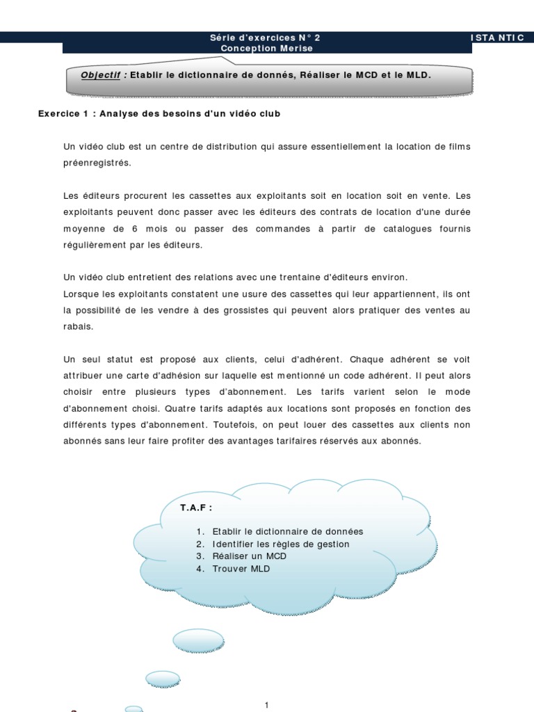TD 2 Merise | PDF | Identifiant | Facture