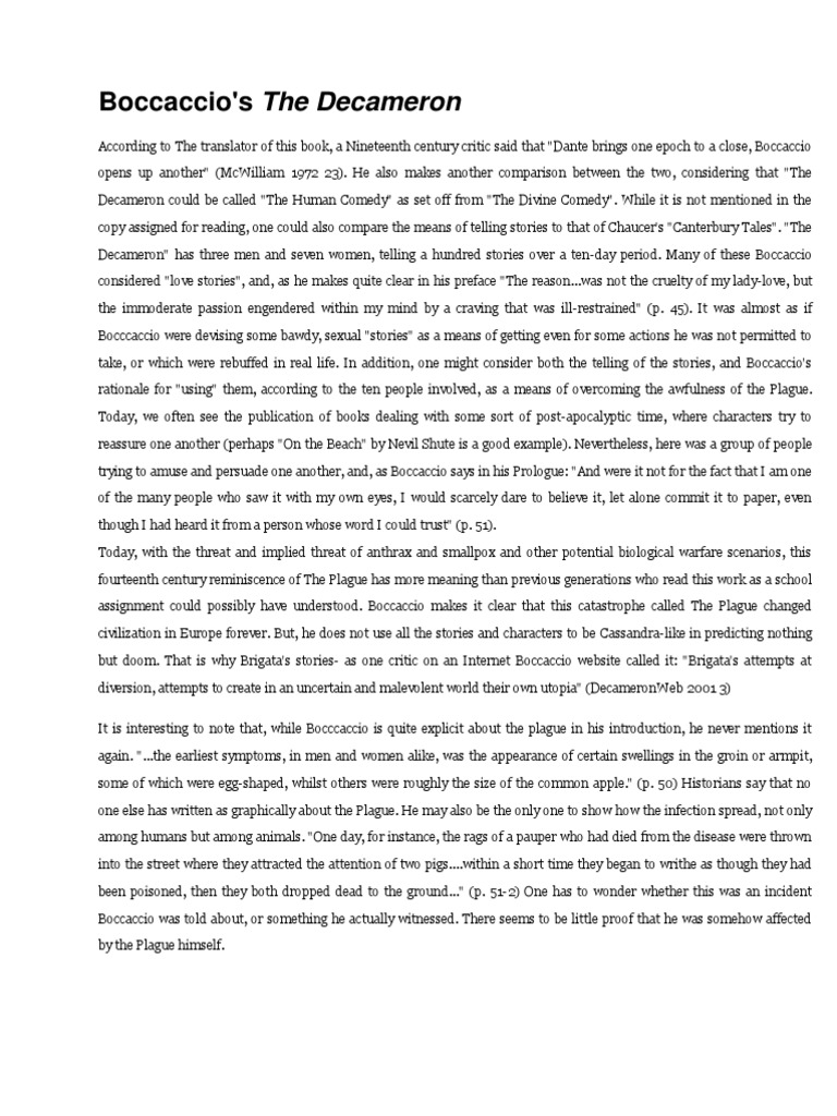 The Decameron - Intro | PDF | The Decameron | Wellness