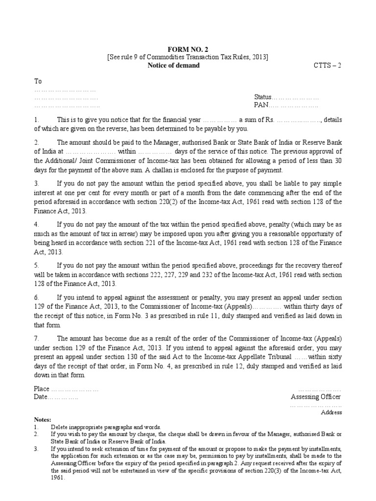 Form No 2 | PDF | Cheque | Taxes