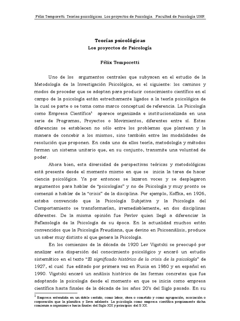 Felix Proyectos de Psicologia | PDF | Sicología | Psicología cognitiva