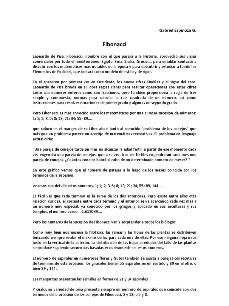 Leonardo de Pisa "Fibonacci" | PDF | Enseñanza de matemática | Science