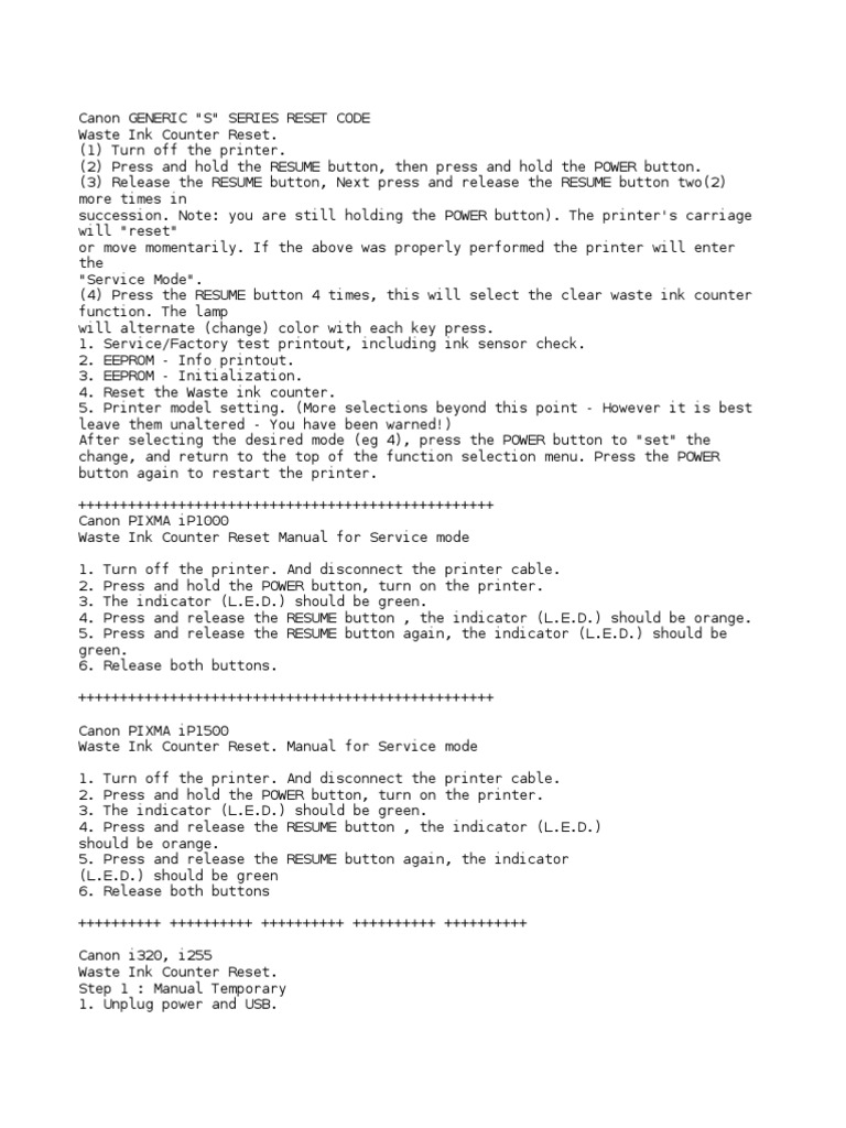 Reseteo Manual de Impresora Canon | PDF | Printer (Computing) | Electronic Engineering