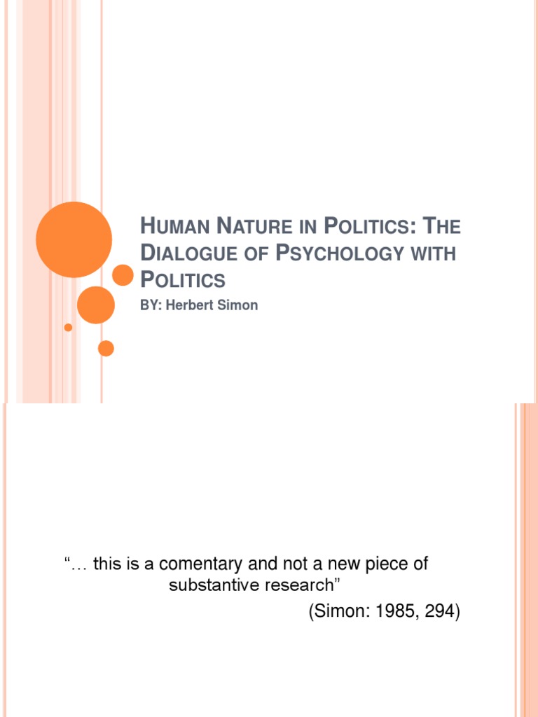 Human Nature in Politics | PDF | Rationality | Utility