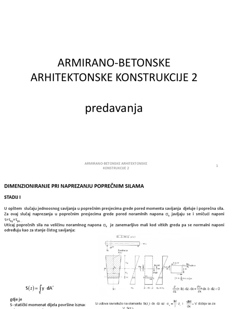 Armirano Betonske Konstrukcije 2 | PDF