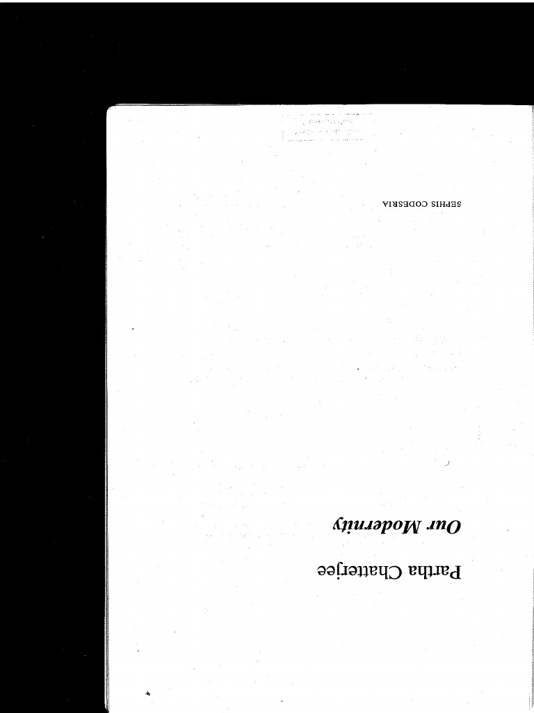 Partha Chatterjee Our Modernity | PDF